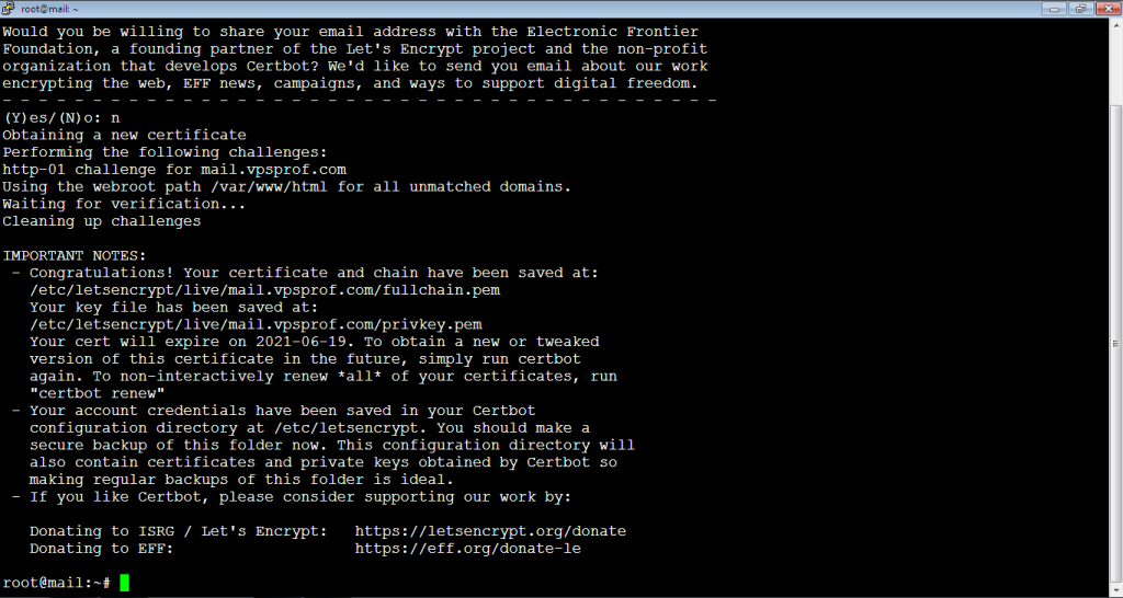 TLS Certificate Installation