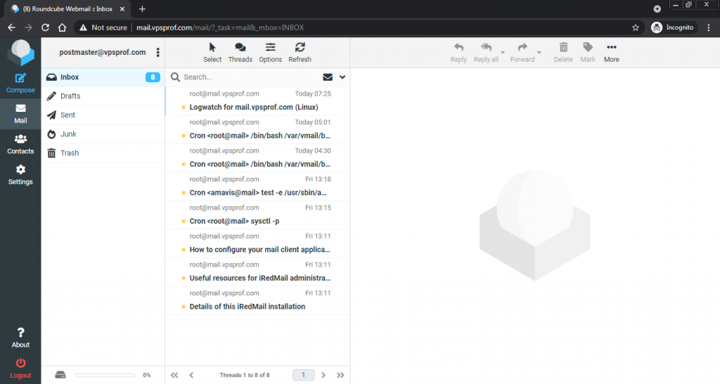 Roundcube Webmail and Admin Panels Login